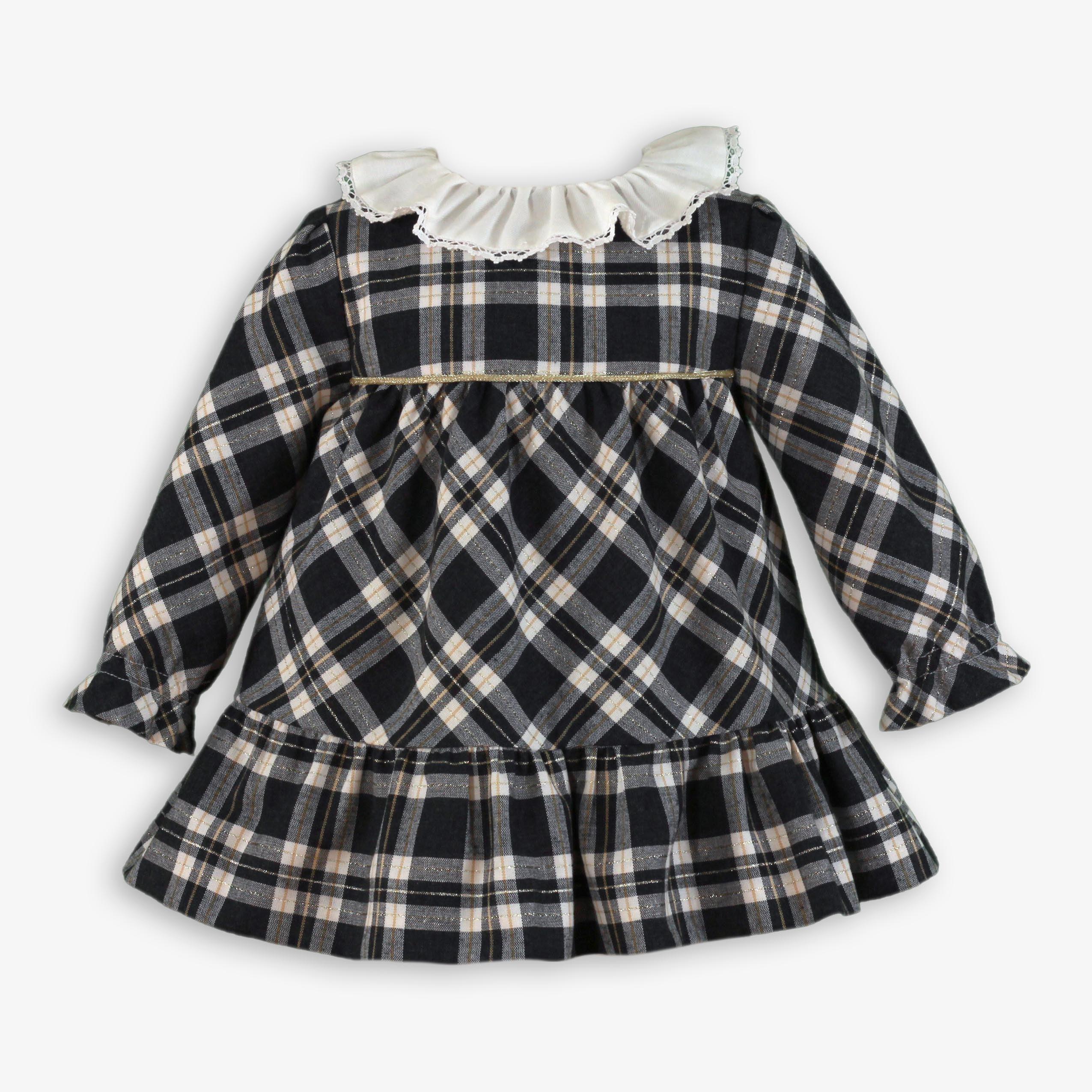 Vestido Bebé Charcoal Check | ropa española para niñas – LadybugMX